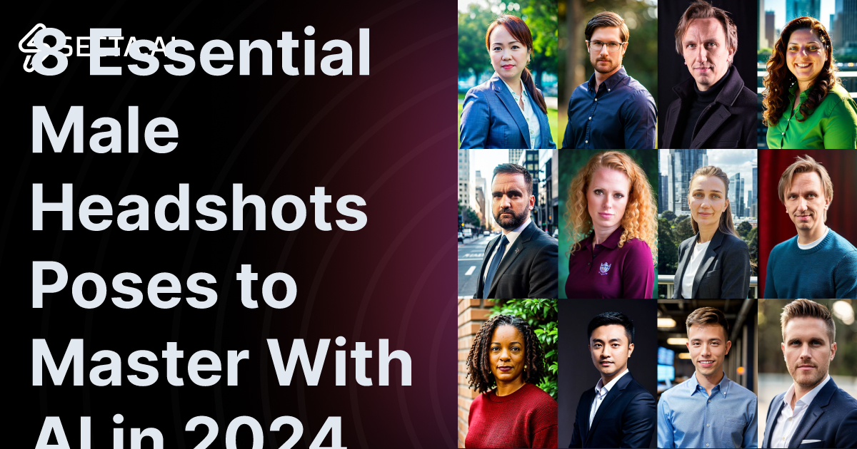 8 Essential Male Headshots Poses to Master With AI in 2024